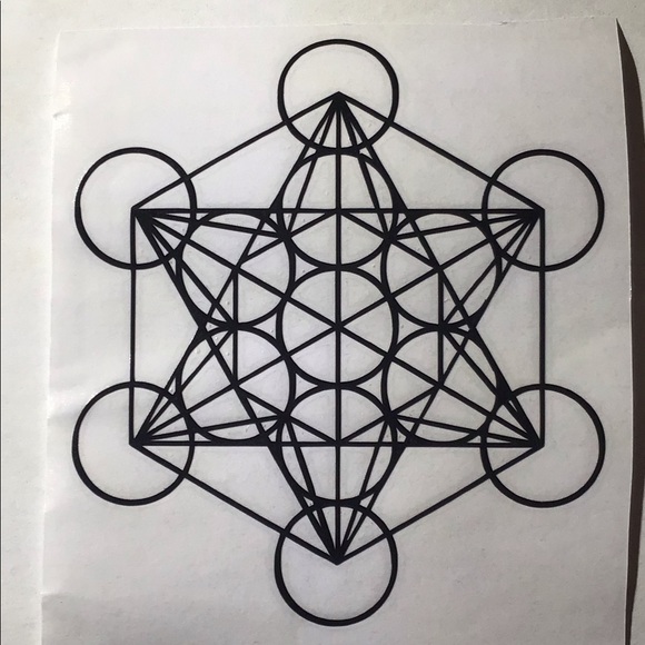 Other | 4 Metatrons Cube Vinyl Sticker Black | Poshmark